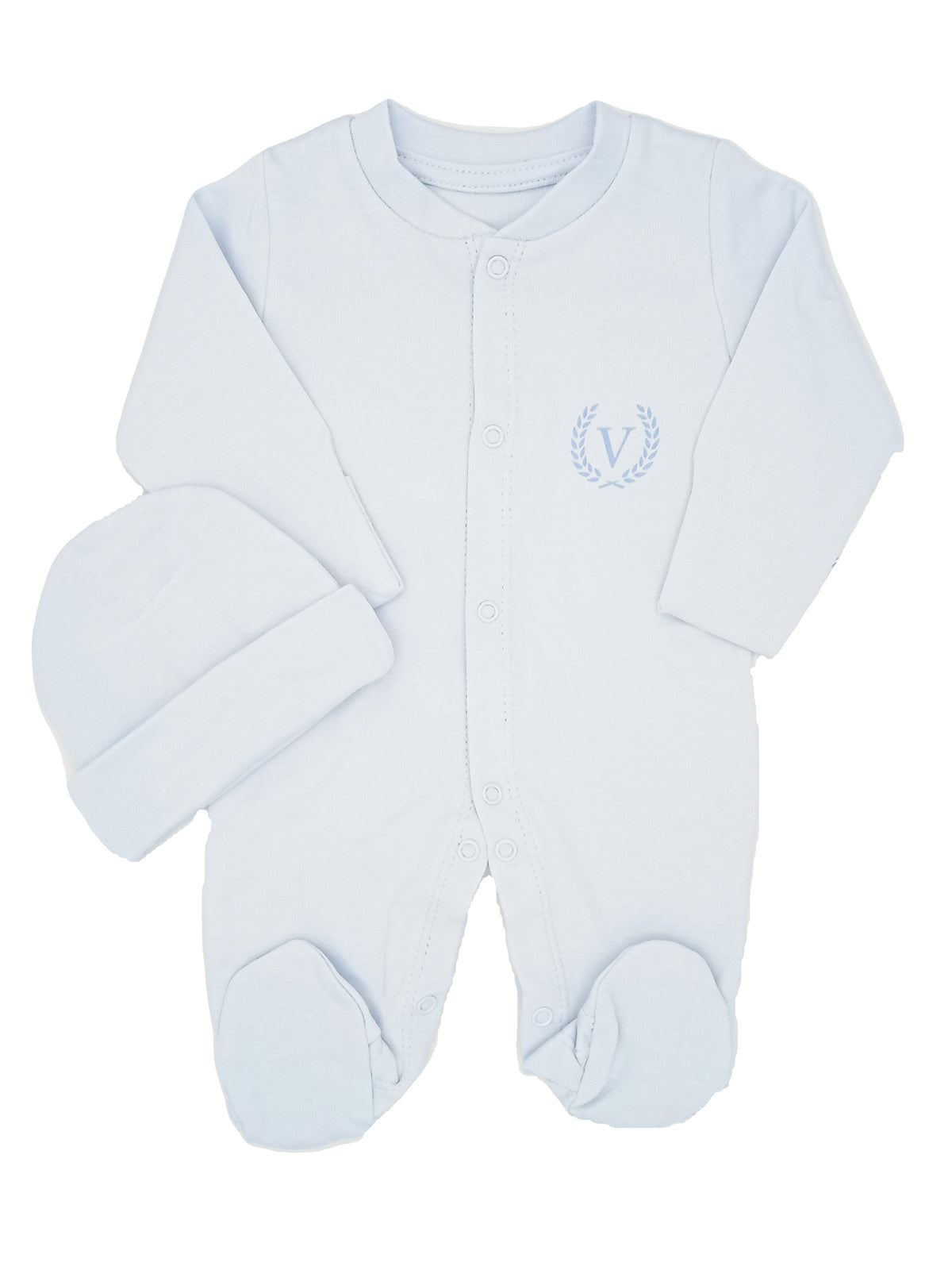 Visara Sleepsuit & Hat Set - Blue (5-8lb) | Premature Baby Clothing ...