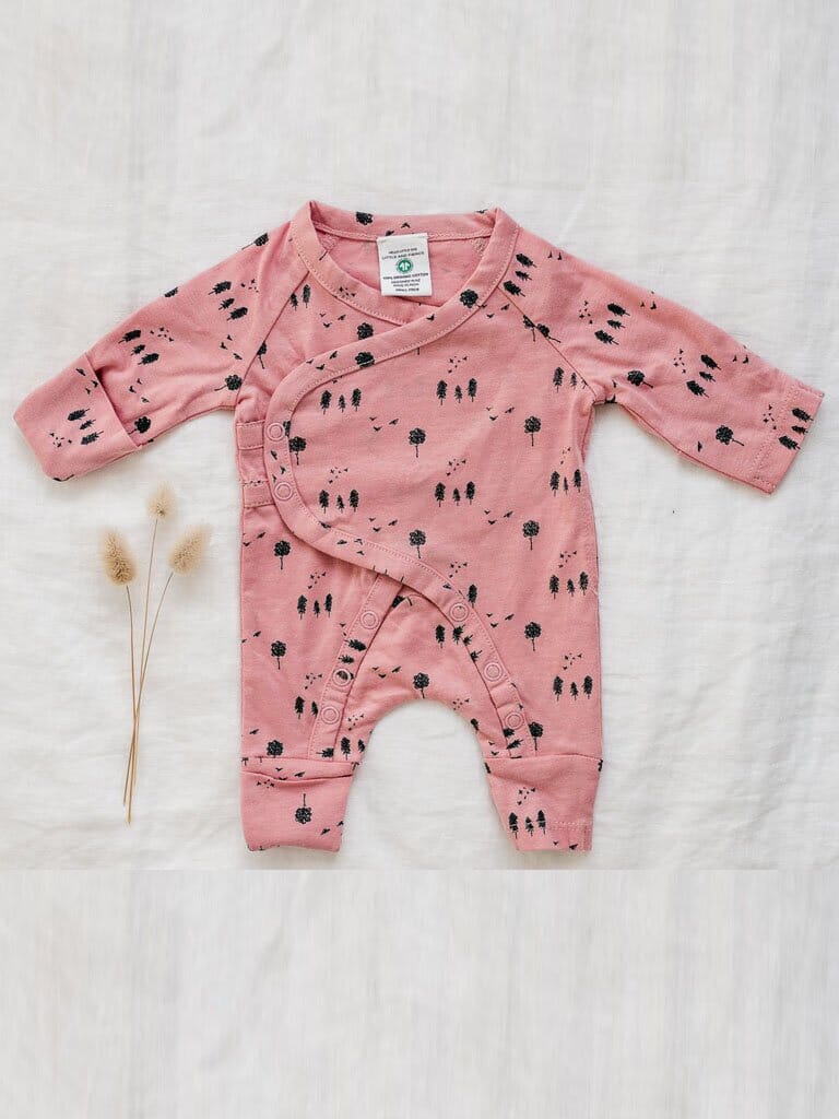 Designer 'Raspberry Picnic' Onesie Sleepsuit / Babygrow Little And Fierce